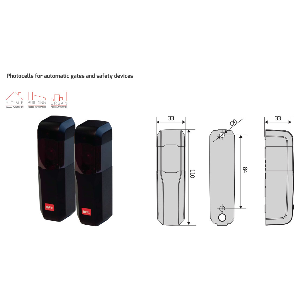 Columnas con Fotocélulas Puerta Automática BFT KIT COMPACTA