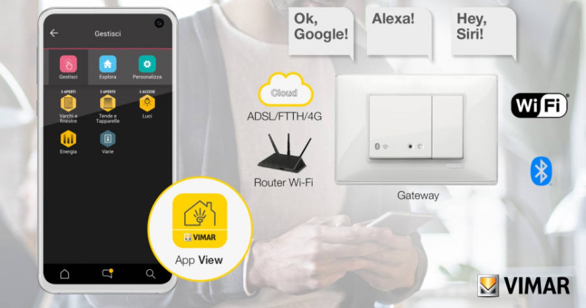 Kit Persianas Conectadas Vimar Plana Series Residenciales